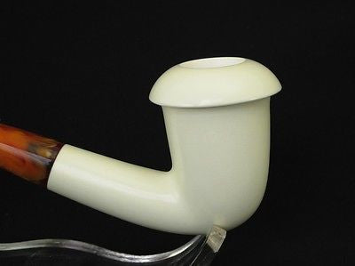 Smooth Calabash Block Meerschaum Pipe Big Bowl Case Stand Pouch Gift 3 ...